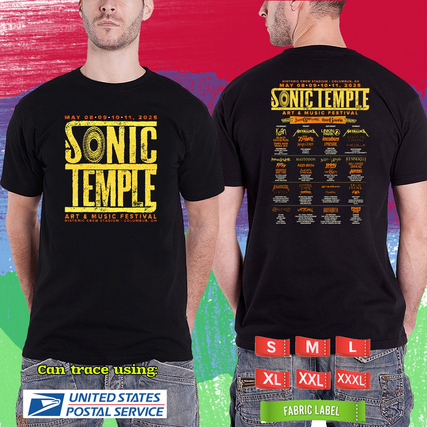 SONIC TEMPLE MUSIC FESTIVAL 2025. SONIC TEMPLE FESTIVAL. BLACK TSHIRT ...