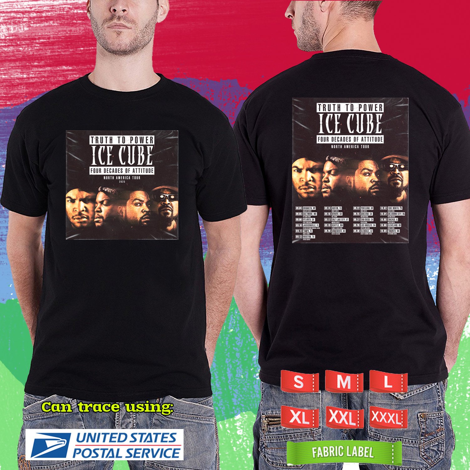 ICE CUBE TRUTH TO POWER NORTH AMERICAN TOUR 2025. ICE CUBE. BLACK ...