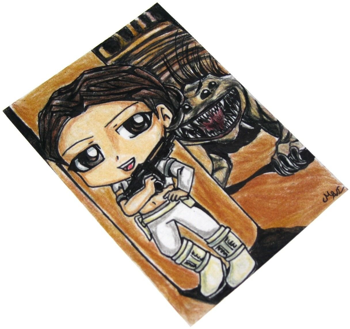 Star Wars Padme Amidala & Nexu Geonosis Japanese Anime Art Original ...