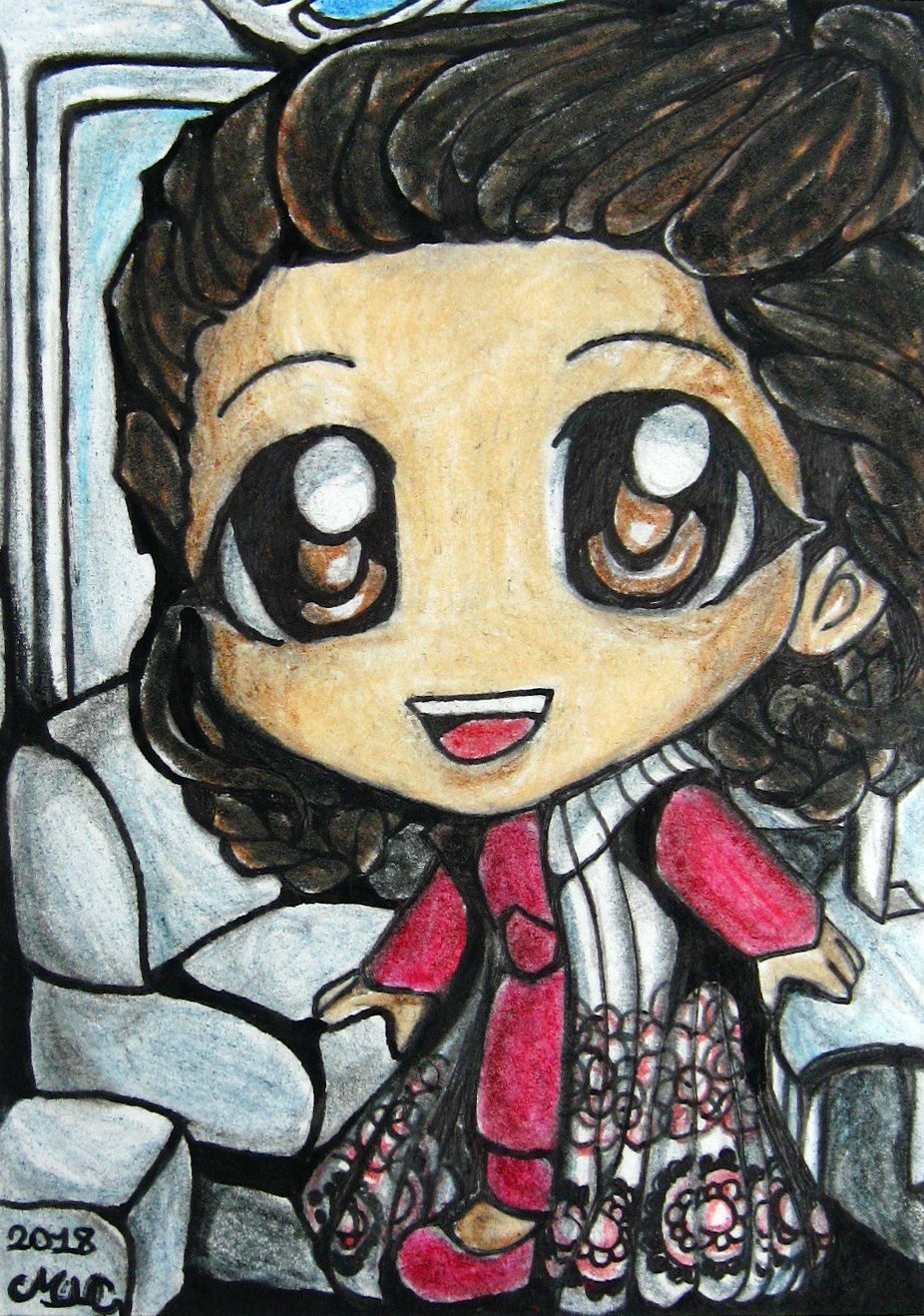 Star Wars Leia Bespin Cloud City Japan Anime Art Original Sketch Card ...