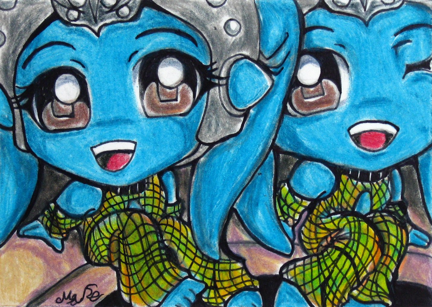 Star Wars Twi'Lek Ann & Tann Gella Japan Anime Art Original Sketch Card ...