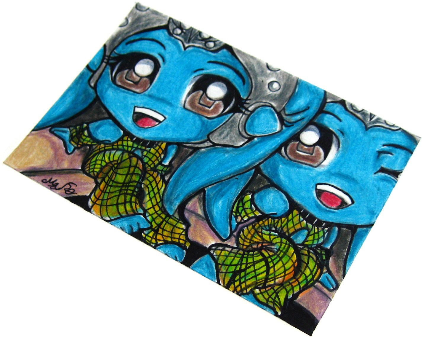 Star Wars Twi'Lek Ann & Tann Gella Japan Anime Art Original Sketch Card ...