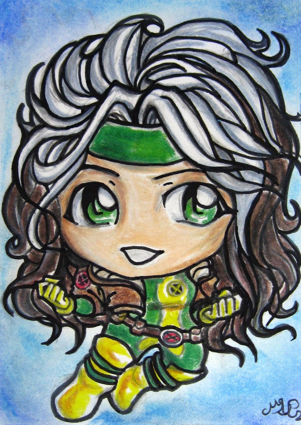 Marvel X-Men Rogue Japanese Anime Art Original Sketch Card Drawing ACEO ...