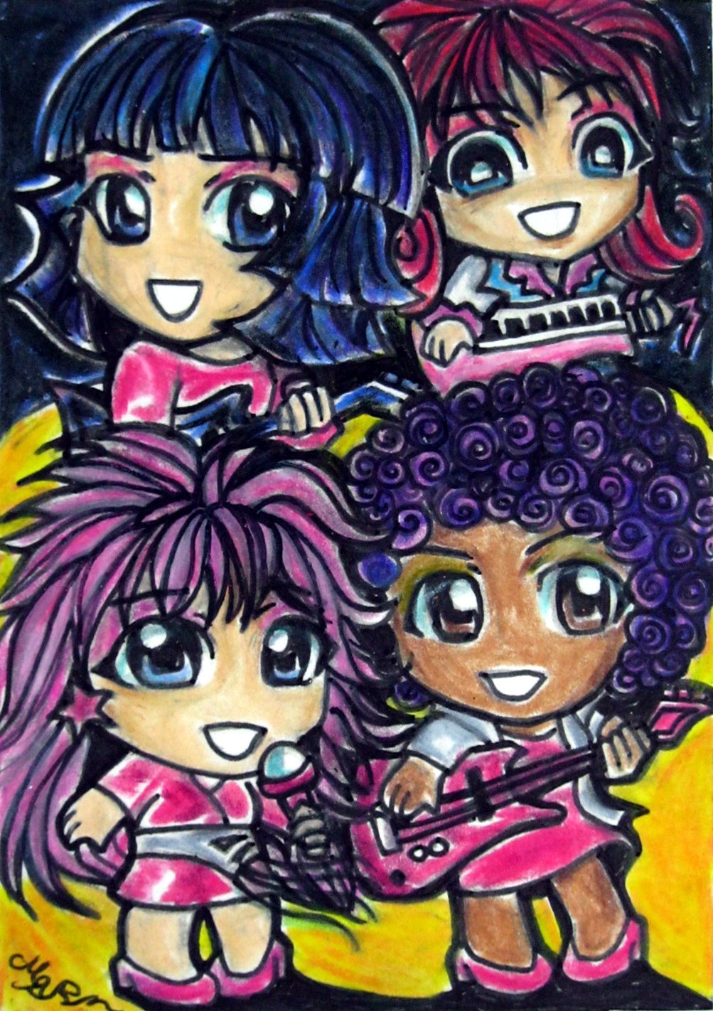 Jem and the Holograms Japanese Anime Art Original Sketch Card Drawing ...