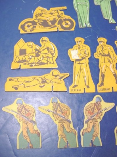 Vintage cardboard toy soldiers military paper doll WWII or WWI U.S. or ...