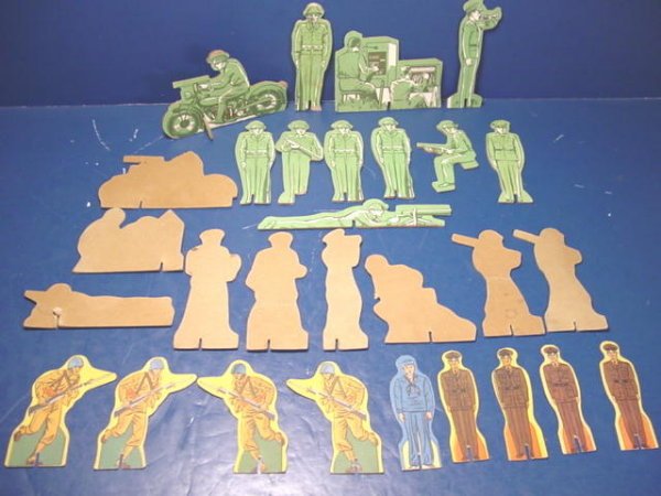Vintage cardboard toy soldiers military paper doll WWII or WWI U.S. or ...