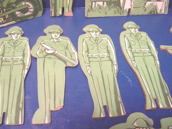 Vintage cardboard toy soldiers military paper doll WWII or WWI U.S. or ...