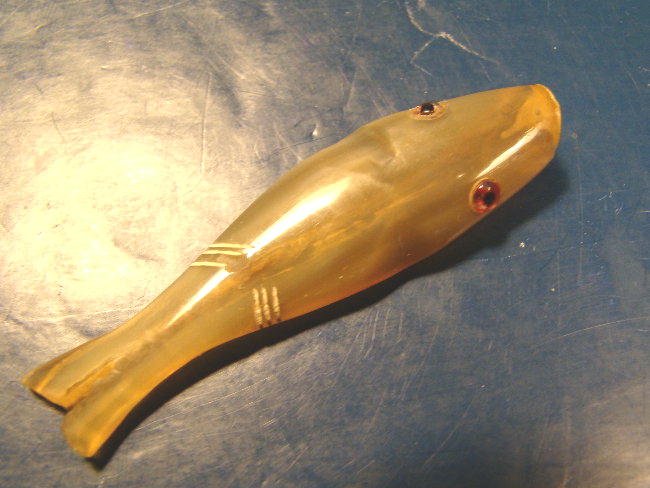 Vintage figural fish smoking cigarette holder carved lucite plastic or ...
