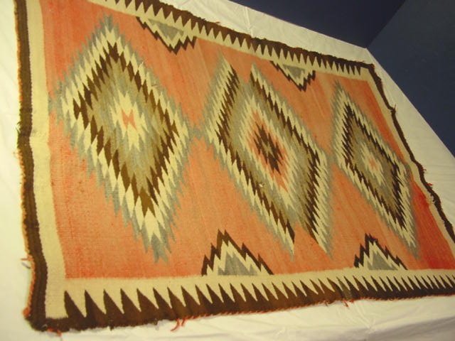 Navajo rug Native American Indian blanket 1930s hand woven textile wool ...