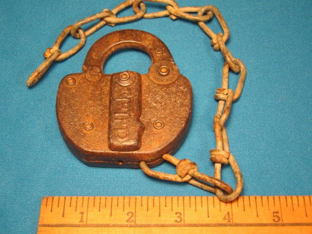 Antique Frisco Railroad Adlake vintage padlock iron steel metal old R.R ...