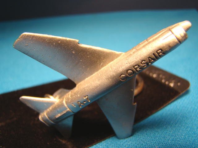 Pewter A-7 Corsair subsonic jet fighter keychain military airplane ...