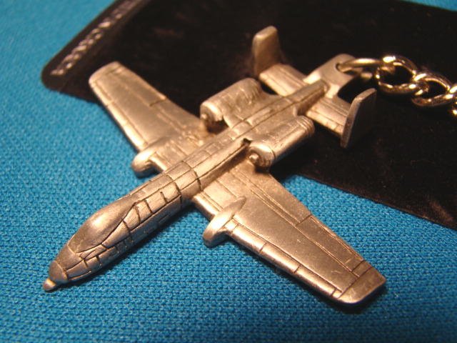 Pewter A10 Thunderbolt Warthog fighter keychain military airplane ...
