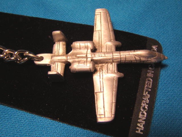 Pewter A10 Thunderbolt Warthog fighter keychain military airplane ...