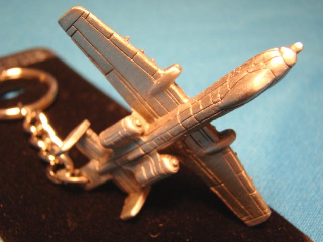Pewter A10 Thunderbolt Warthog fighter keychain military airplane ...