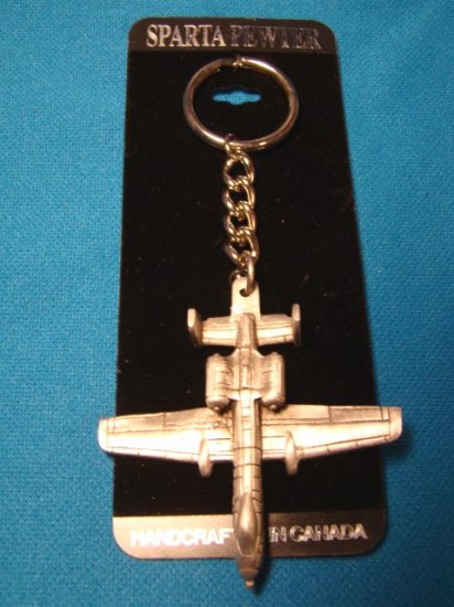 Pewter A10 Thunderbolt Warthog fighter keychain military airplane ...