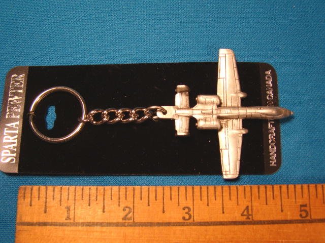 Pewter A10 Thunderbolt Warthog fighter keychain military airplane ...