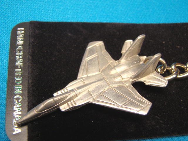 Pewter F-15 Eagle USAF jet fighter keychain military airplane aircraft ...