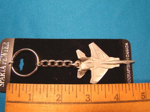 Pewter F-15 Eagle USAF jet fighter keychain military airplane aircraft ...