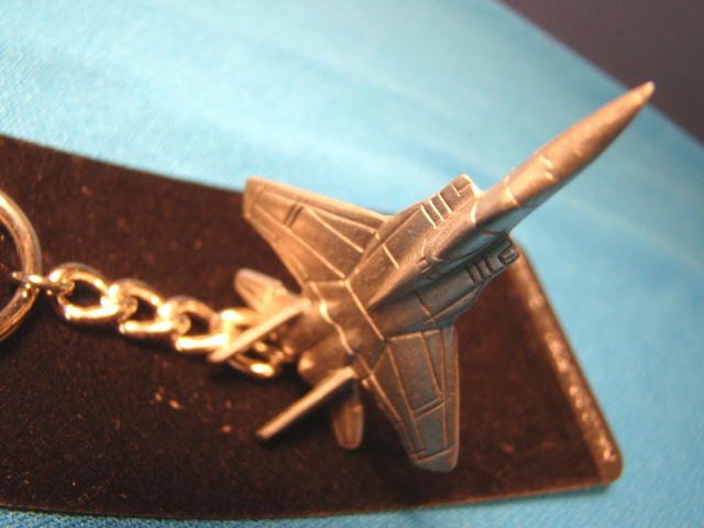 Pewter F-15 Eagle USAF jet fighter keychain military airplane aircraft ...