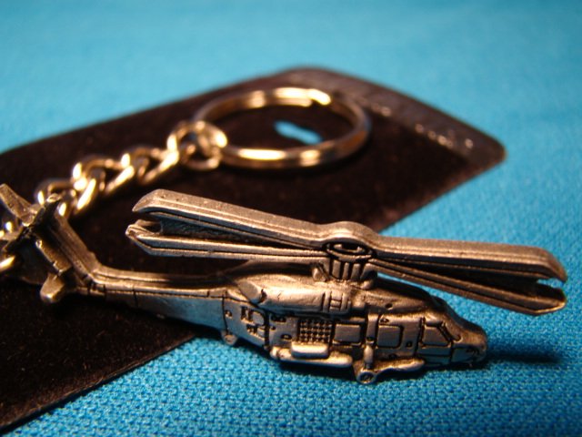 Pewter Helicopter keychain army military aircraft transport Sparta ...