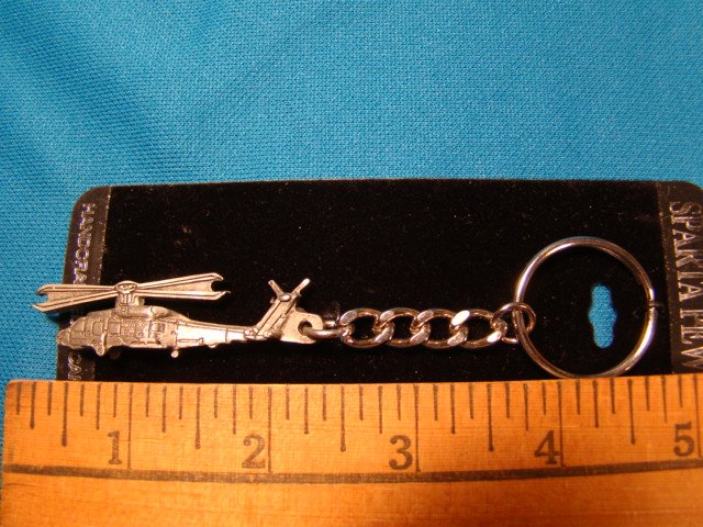 Pewter Helicopter keychain army military aircraft transport Sparta ...