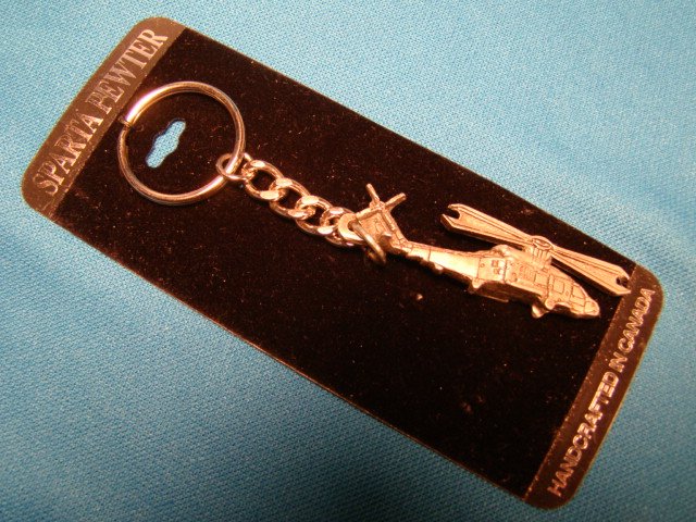 Pewter Helicopter keychain army military aircraft transport Sparta ...