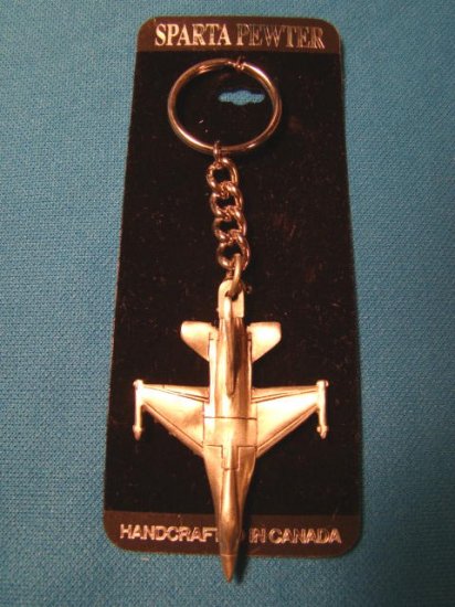 Pewter F-16 Fighting Falcon jet fighter airplane keychain military ...