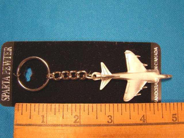 Pewter Harrier British jump jet keychain airplane aircraft military ...