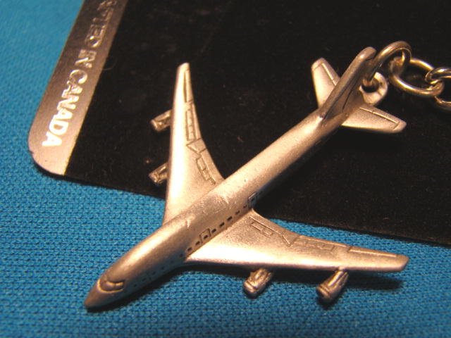 Pewter Boeing 747 airplane Jumbo Jet keychain commercial aircraft USAF ...