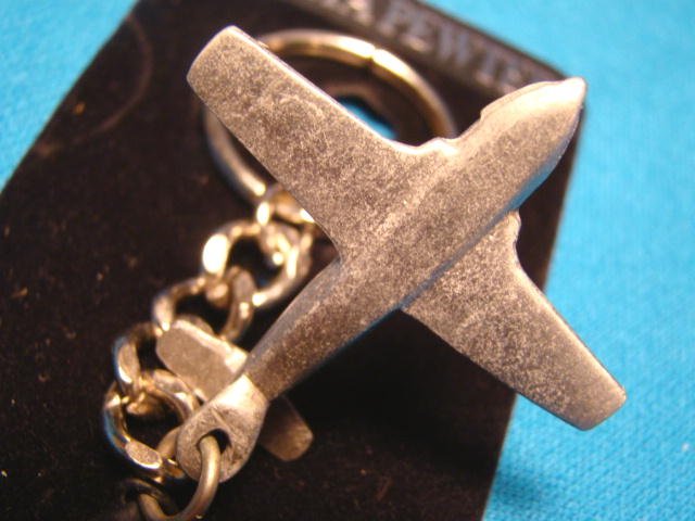 Pewter maybe Beechcraft Airplane keychain t-tail aircraft aviation ...