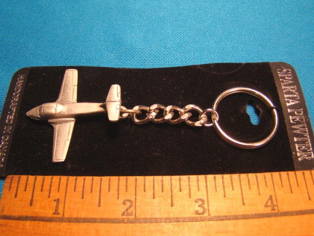 Pewter maybe Beechcraft Airplane keychain t-tail aircraft aviation ...