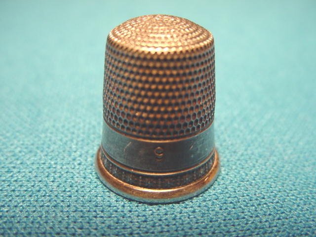 Sterling Silver Thimble star pattern vintage seamstress sewing size ...