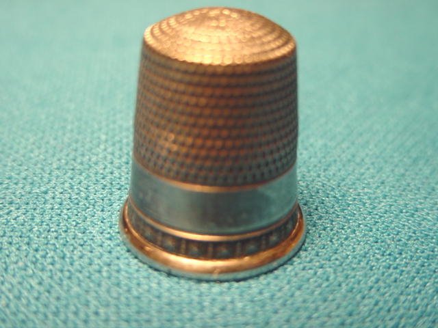 Sterling Silver Thimble star pattern vintage seamstress sewing size ...
