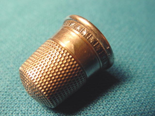 Sterling Silver Thimble star pattern vintage seamstress sewing size ...