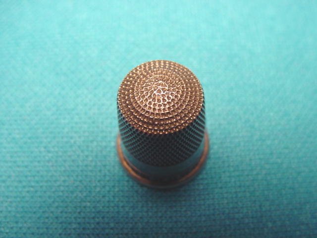Sterling Silver Thimble star pattern vintage seamstress sewing size ...
