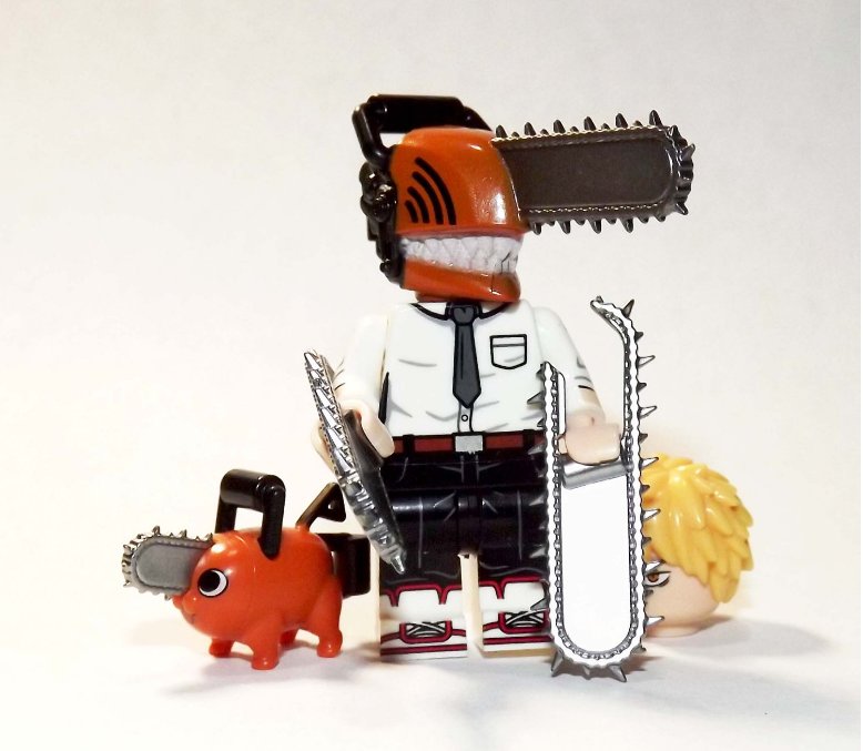 Denji with Pochita Chainsaw Man minifigure horror cartoon anime ...