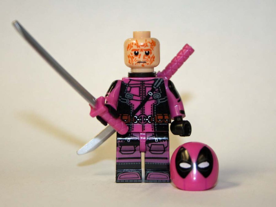 Deadpool Pink Breast Cancer Marvel minifigure Comic building toy figure