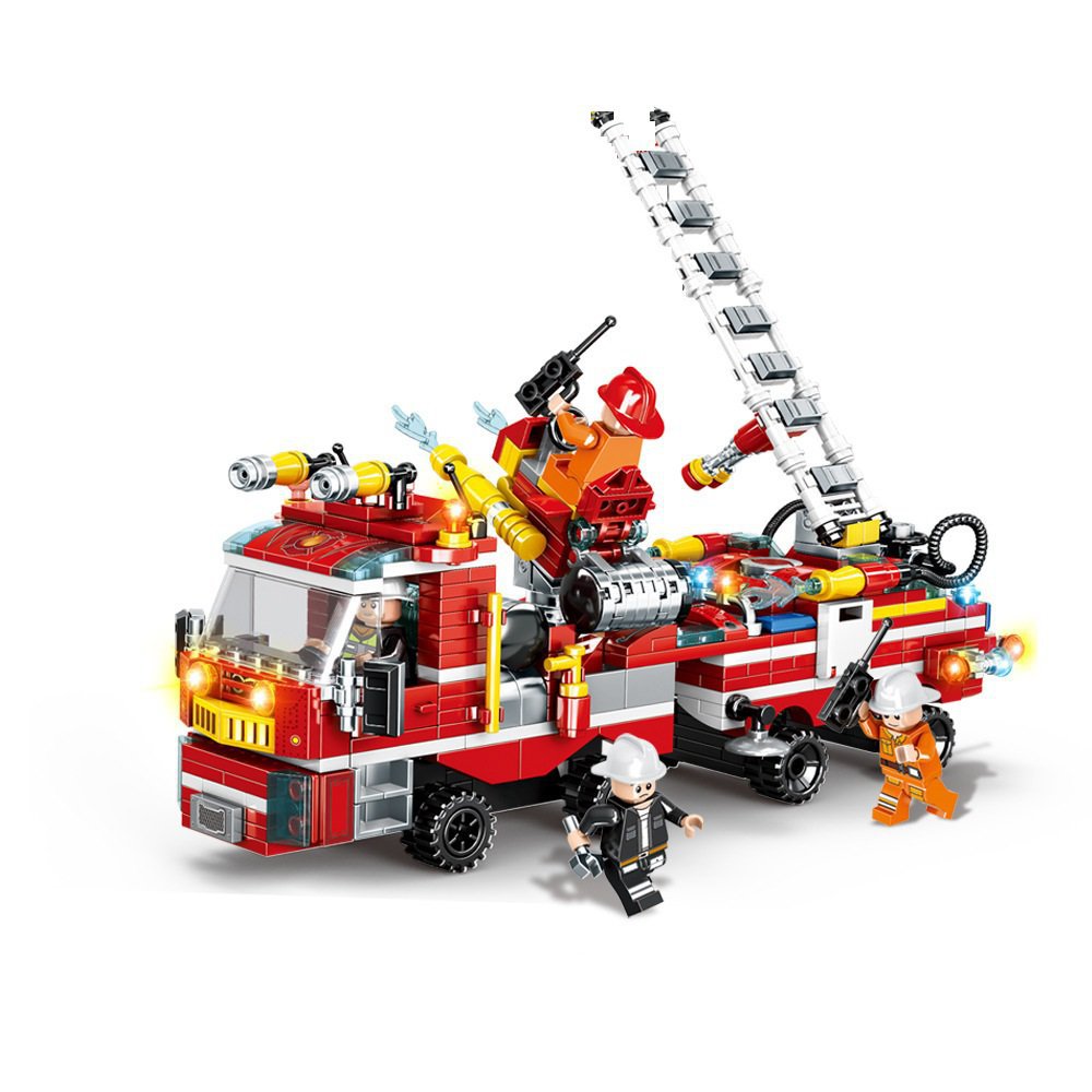 8in1 Fire Truck Firefighter Minifigures Lego Compatible City Set