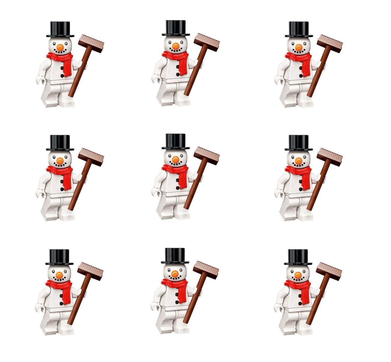 9pcs Snowman Minifigures Lego Compatible Toy
