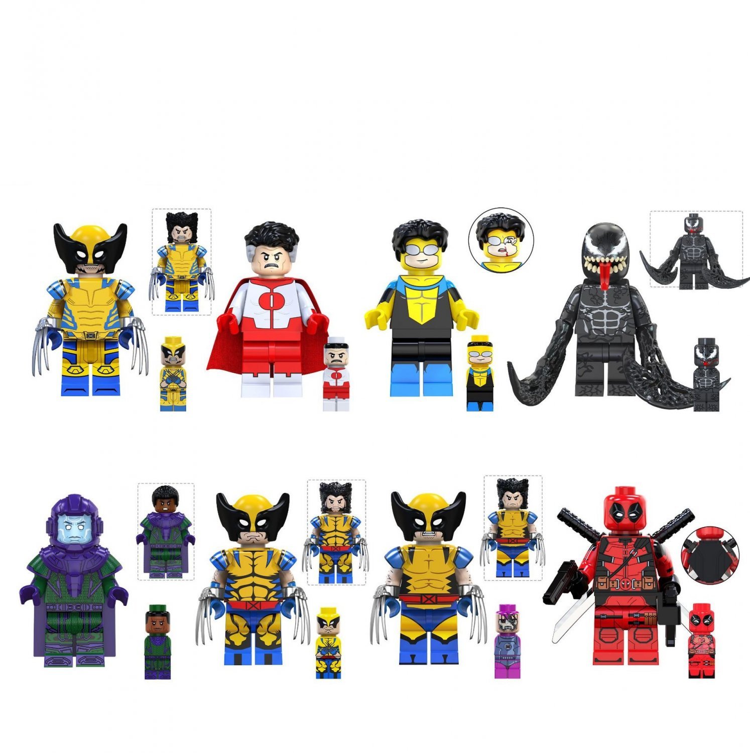 Omni man Invincible Riot Wolverine Minifigures Lego Compatible X-Men S