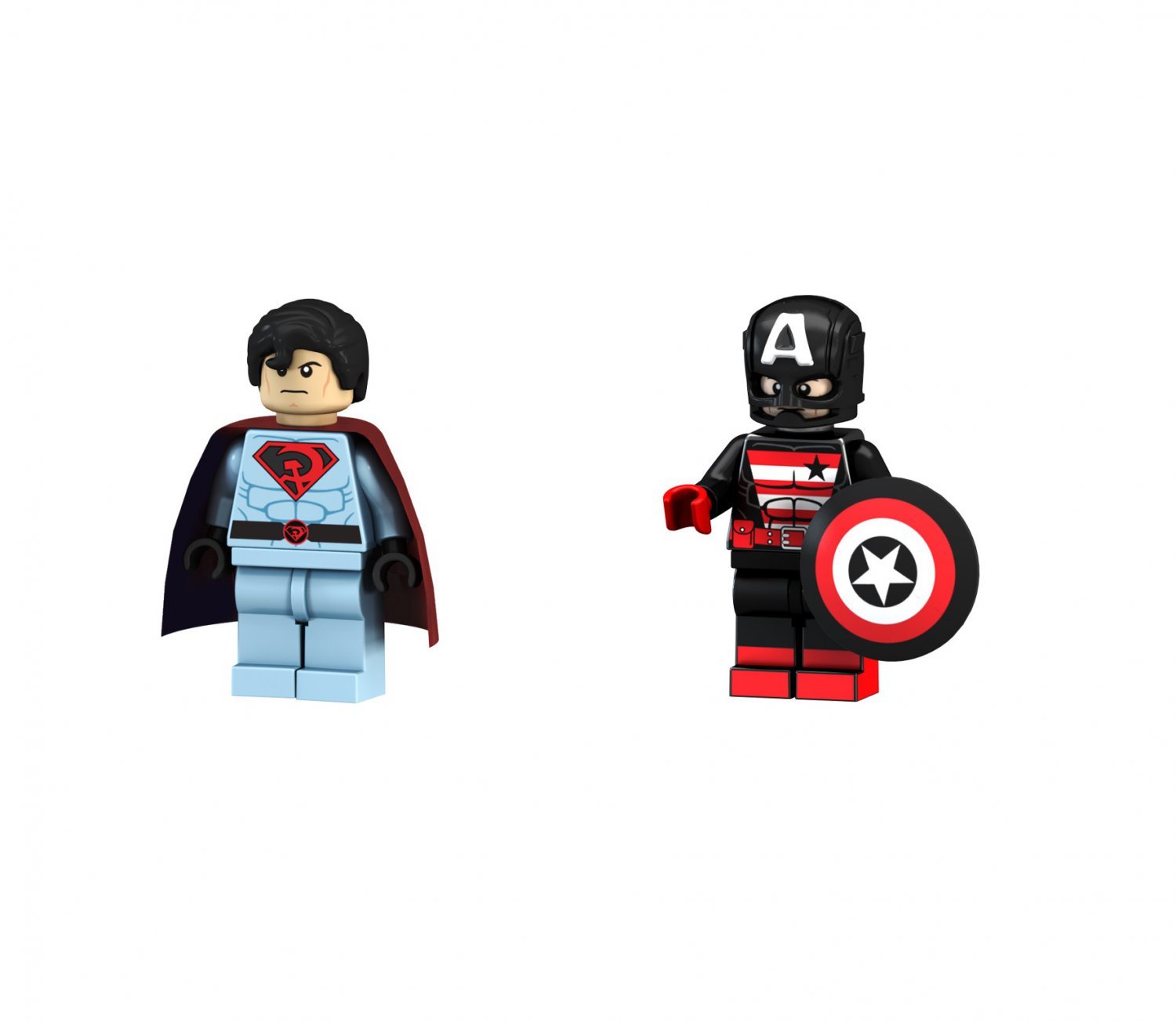 Soviet Captain VS Captain America Minifigures Lego Compatible Superher