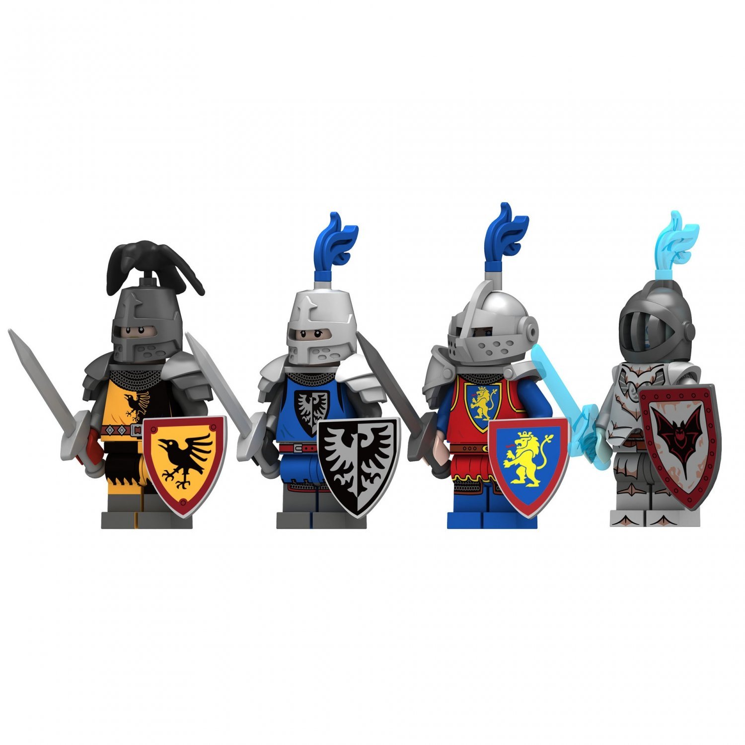 Raven Knight Black Hawk Knight Dark Knight Minifigures Lego Compatible