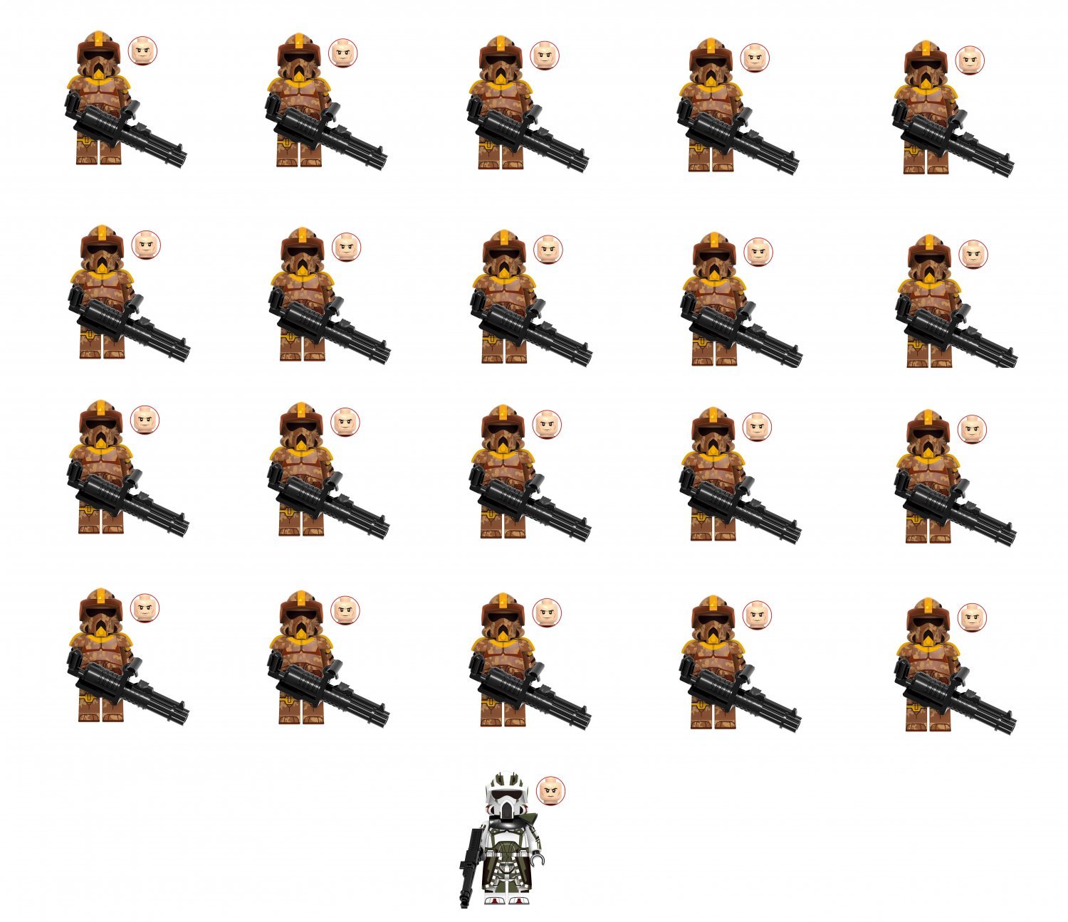 Geonosis ARF Trooper ARF Commander Trauma Minifigures Lego Compatible