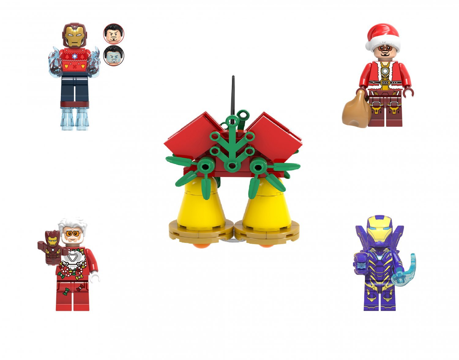 Iron Man Pepper Christmas Bell Minifigures Lego Compatible Christmas T