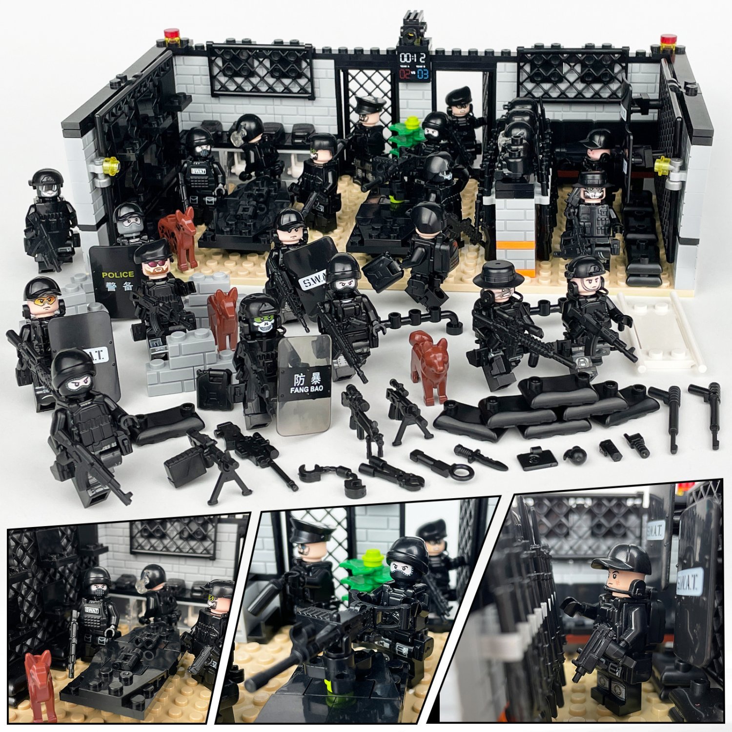 S.W.A.T. Riot Police Arsenal Minifigures Lego Compatible City Police S