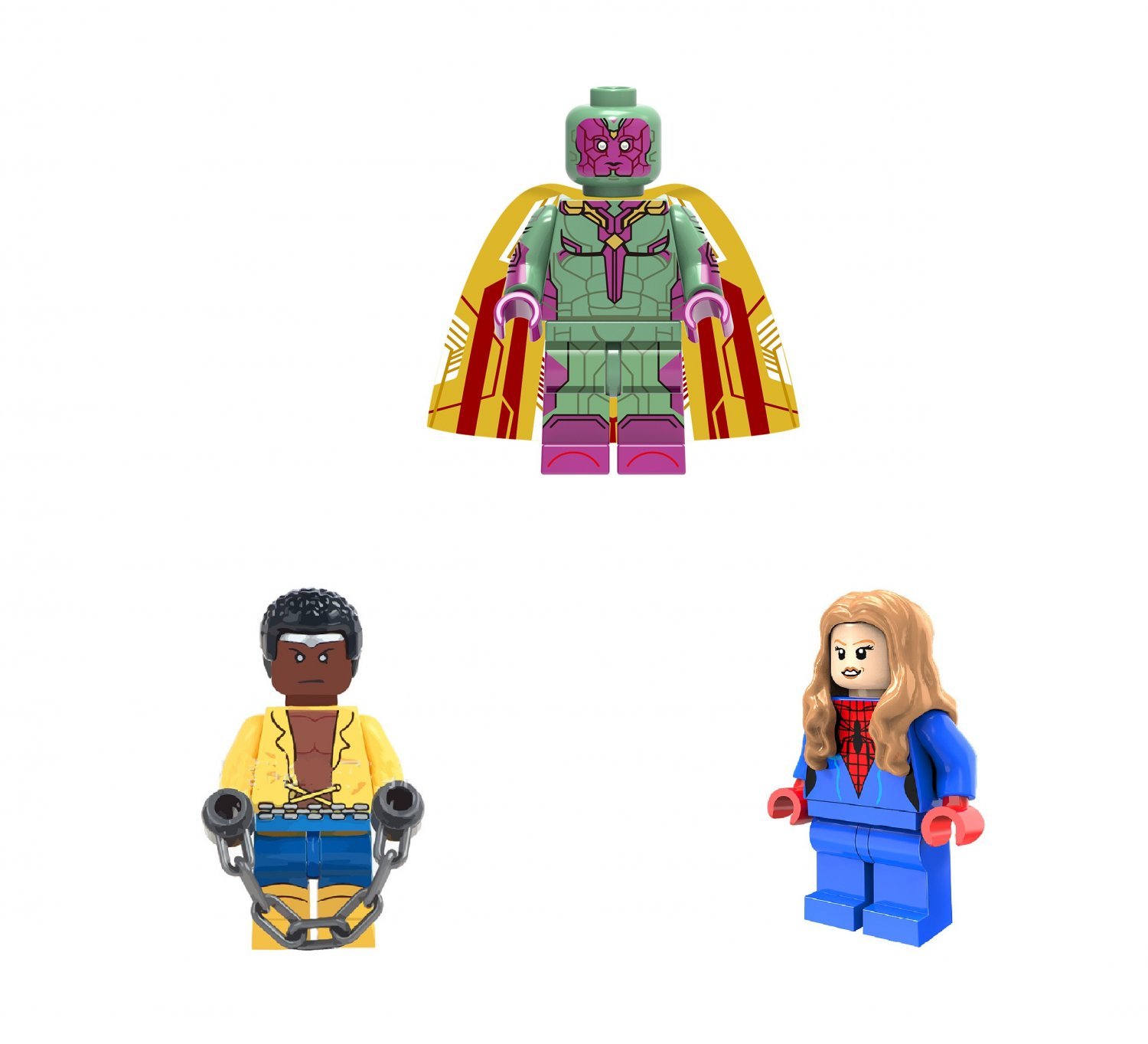 Power Man Spider-Woman Vision Minifigures Compatible Lego Super Heroe