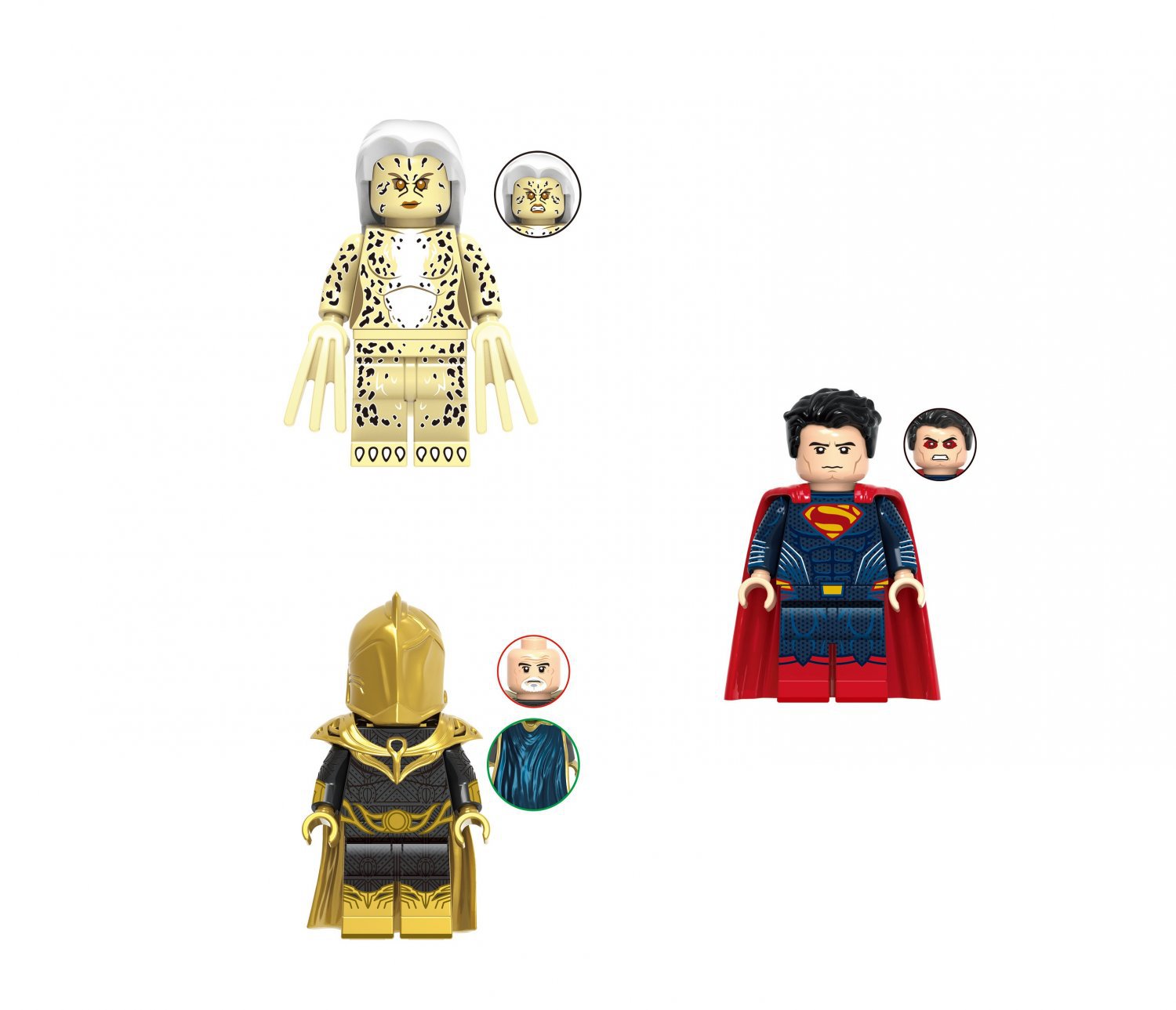 Cheetah Doctor Fate and Superman Minifigures Compatible Lego Super Her