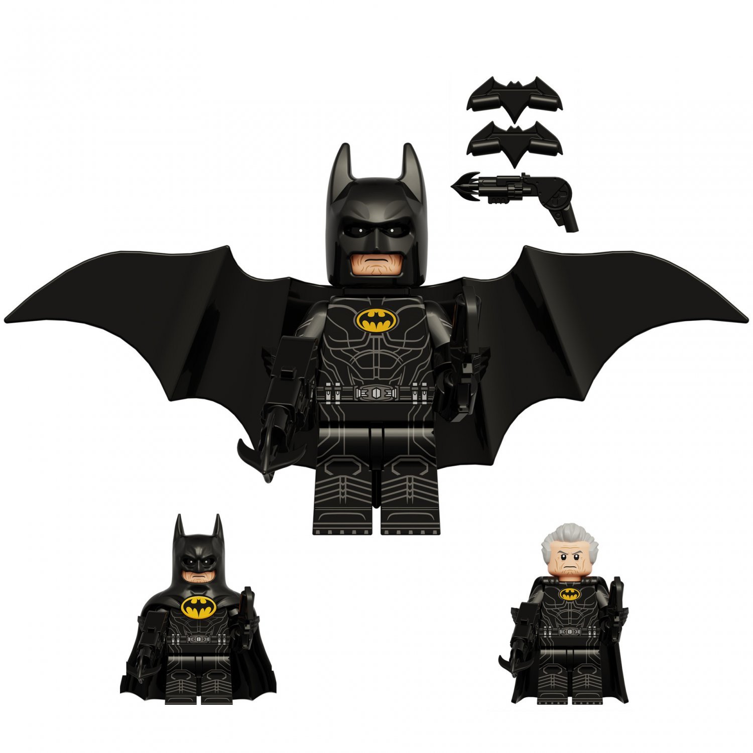 Elderly Batman Minifigures Compatible Lego DC Parallels Universe Minif