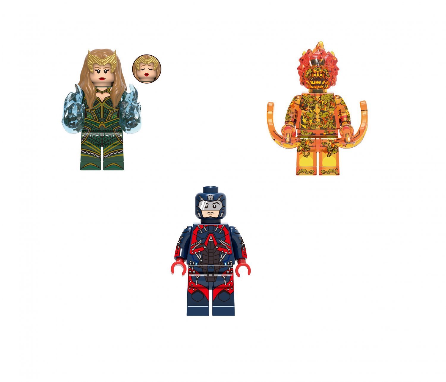 Mera Firestorm Atom Minifigures Compatible Lego New Justice League Set