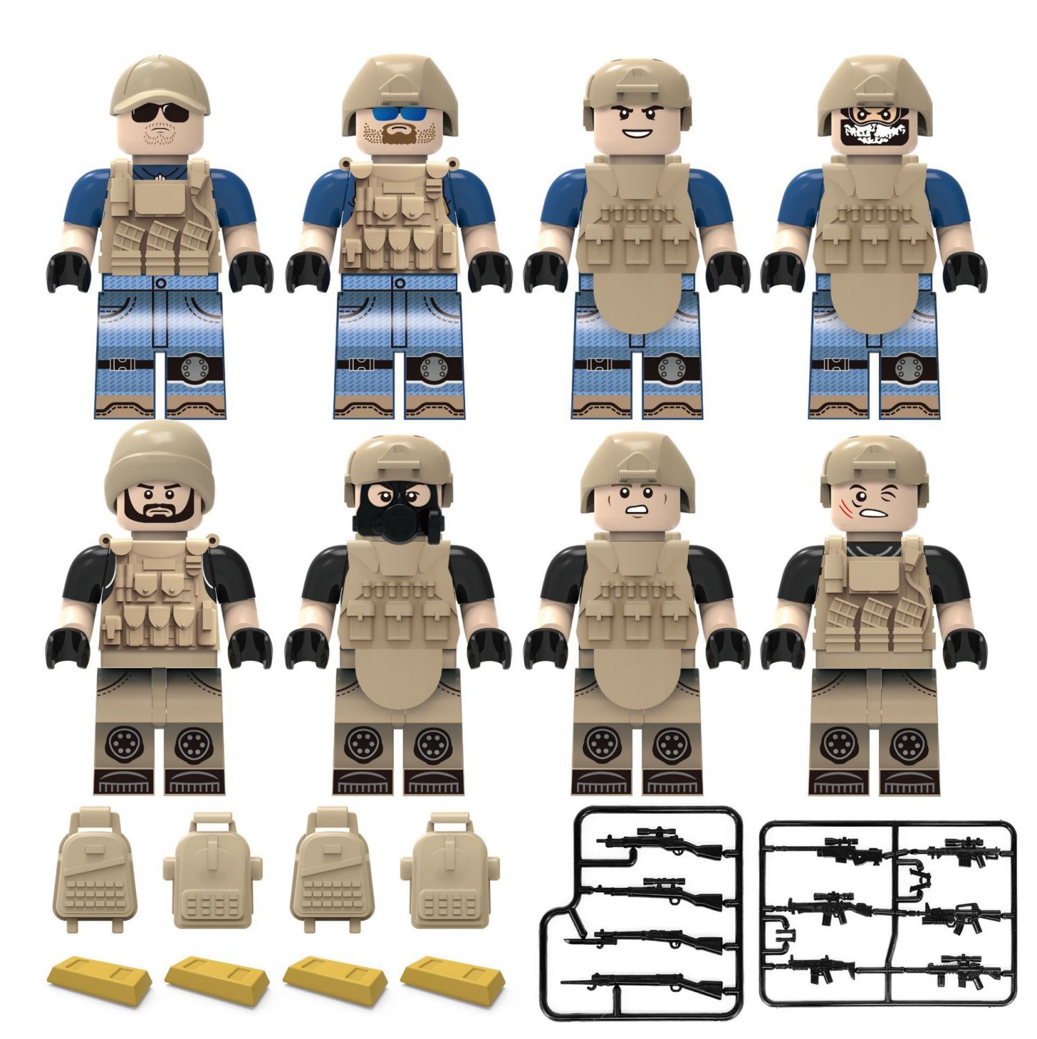 America Mercenary army Special Troops Minifigures Compatible Lego Mode